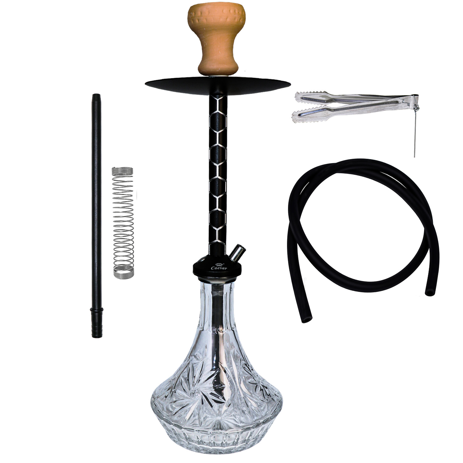 Caesar Shisha Crystal Chain 640 Black Clear jetzt kaufen | Shishame.de